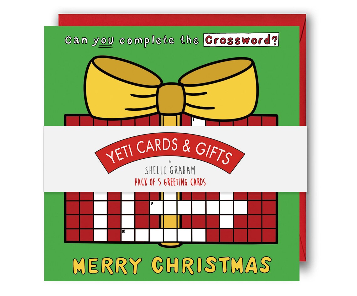 Kids Christmas Card, Christmas Crossword Puzzle Card. Christmas ...