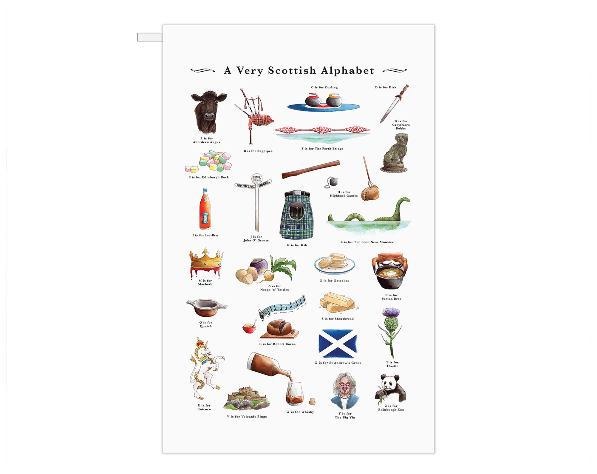 A Very Scottish Alphabet Tea Towel. Scottish Gifts New Home | Etsy