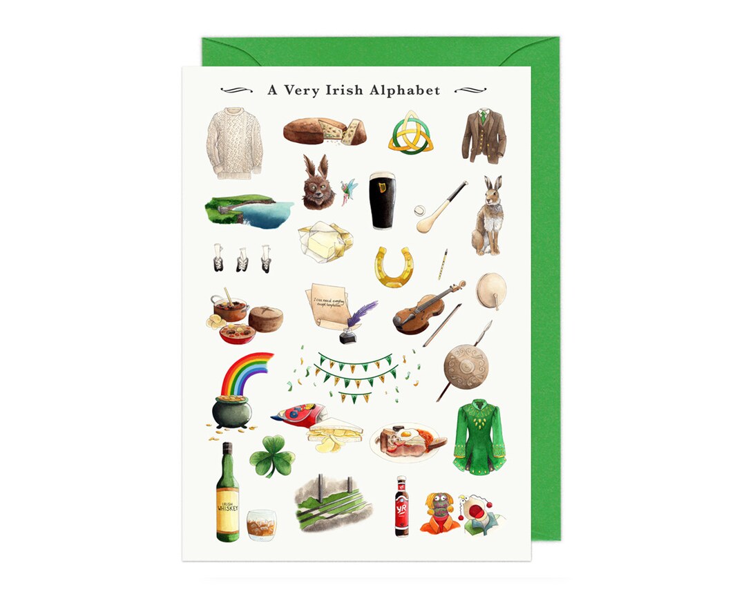 Irish Alphabet Greeting Card - Available Individually / Pack of 5 ...