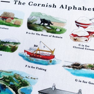 Cornish Alphabet Tea Towel. Cornwall Tea Towel Housewarming Gift. New ...