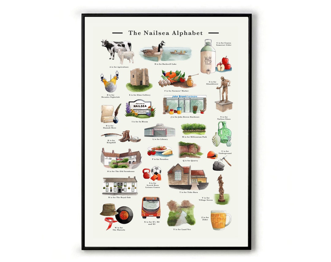 The Nailsea Alphabet Signed Art Print. A3 Nailsea Art, Nailsea New Home ...