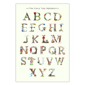 Fairy Tale Alphabet Learning Chart. New Baby Gift, Christening Gift or ...