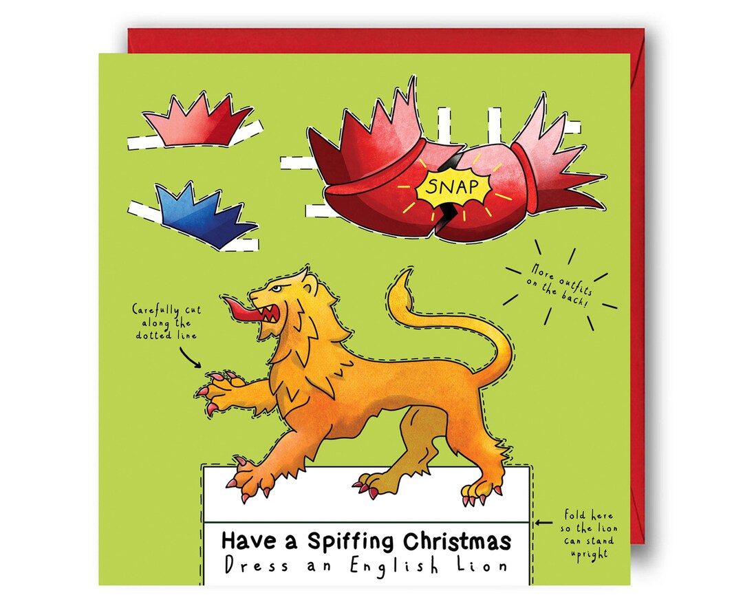 English Christmas Card. British Christmas Card. Heraldic Lion English ...