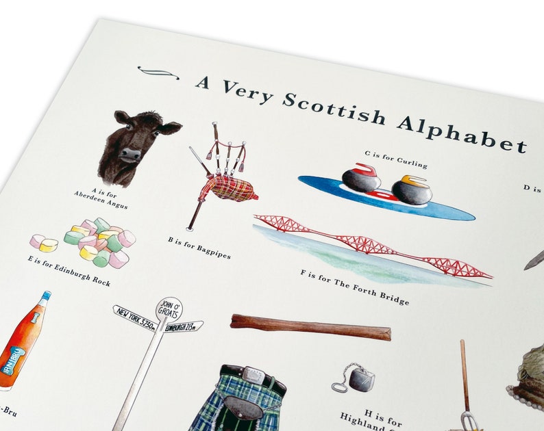 A Very Scottish Alphabet Signed Art Print. Scotland Art, Scottish New ...