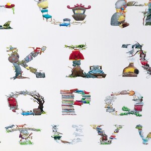 Fairy Tale Alphabet Learning Chart. New Baby Gift, Christening Gift or ...