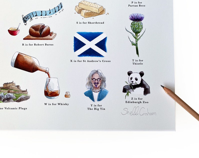A Very Scottish Alphabet Signed Art Print. Scotland Art - Etsy UK