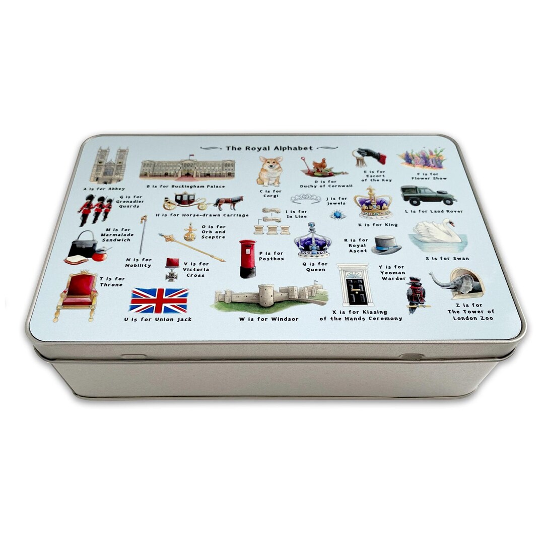 Royal Alphabet Metal Storage Tin. Royal Coronation, British Gifts ...