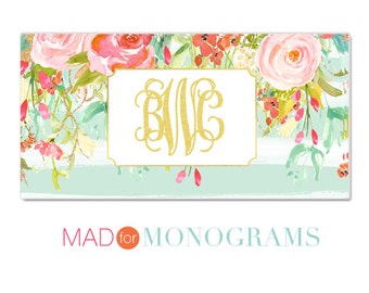 Floral License Plate Personalized Front License Plate Monogrammed ...