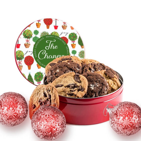 Personalized Cristmas Tree Cookie Tin Christmas Cookie Tin - Etsy