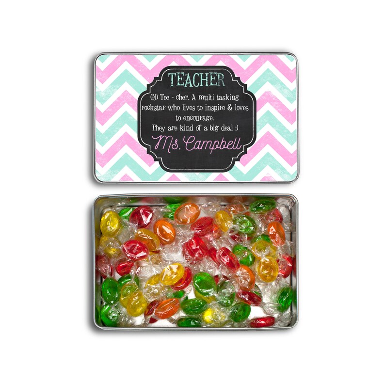 Personalized Tin Container Personalized Teacher Gift - Etsy
