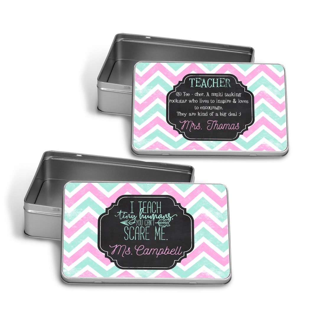 Personalized Tin Container - Personalized Teacher Gift - Monogram ...
