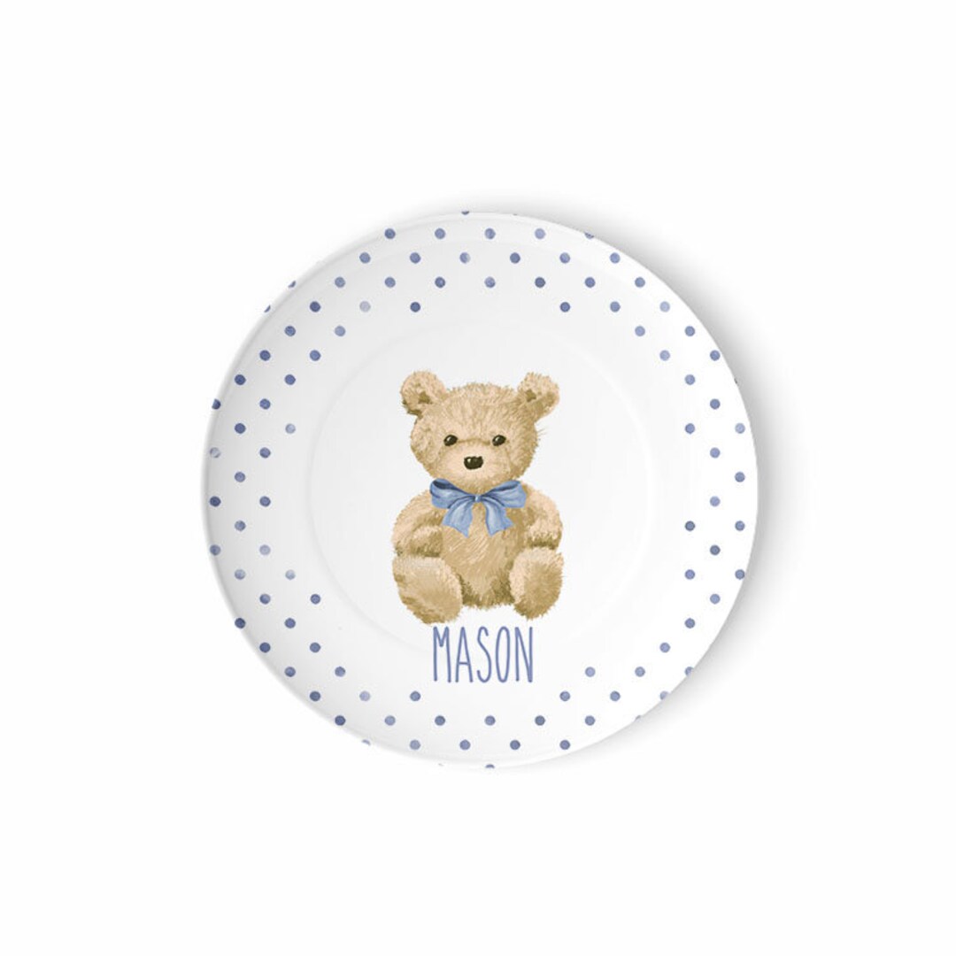 Birthday Bear Plate Personalized - Bear Birthday Plate - Children's ...