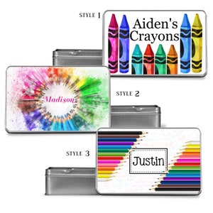 Personalized Tin Container: Monogram Crayon & Pencil Box - Etsy