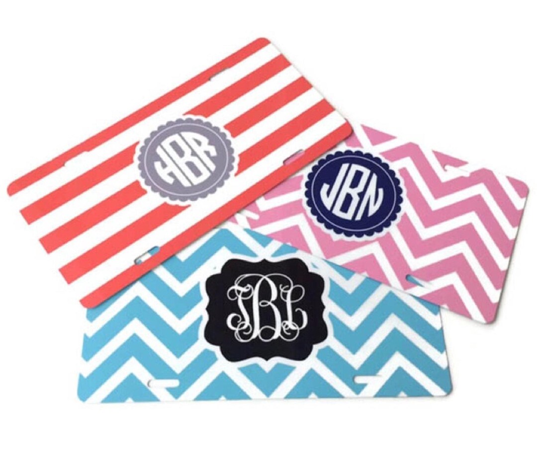 Custom Monogrammed License Plate – Personalized Aluminum Car Tag - Etsy