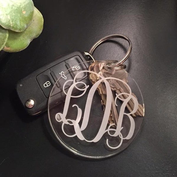 Initial Keychain - Etsy