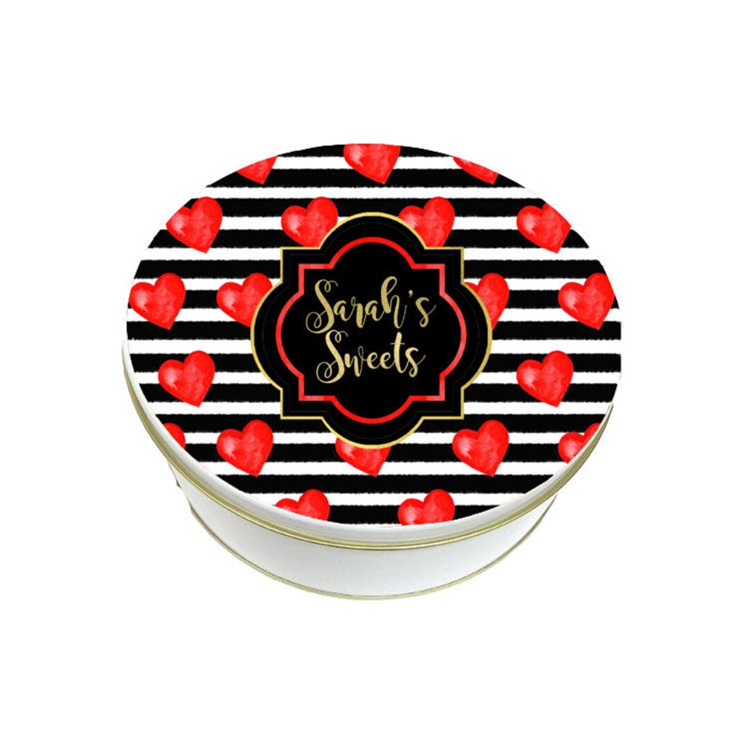 Valentines Day Cookie Tins - Personalized Gift - Custom Cookie Tin ...
