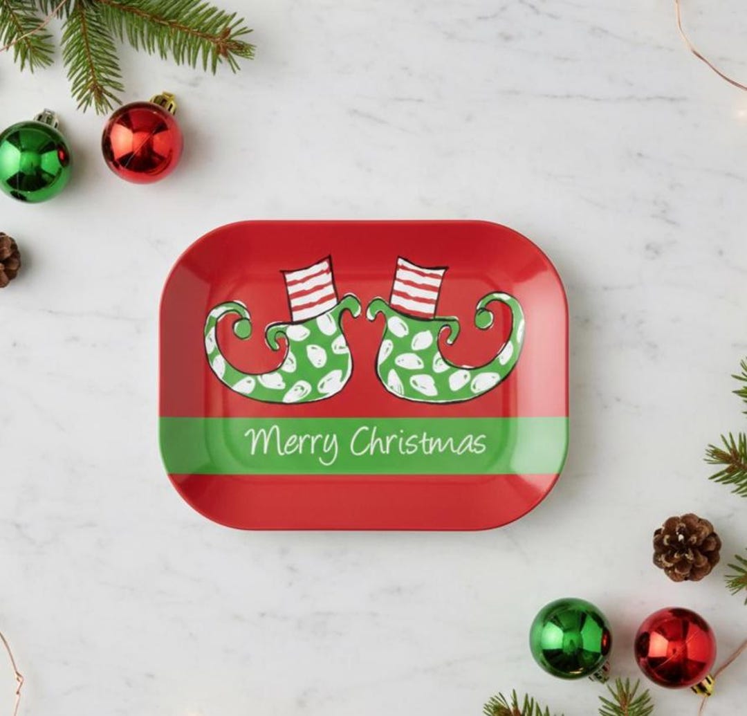 Personalized Christmas Serving Tray: Elf Feet Platter, Holiday Decor - Etsy