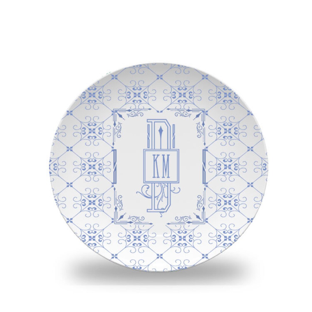 Personalized Monogram Plate - Monogram Initials Plate - Outdoor Plate ...