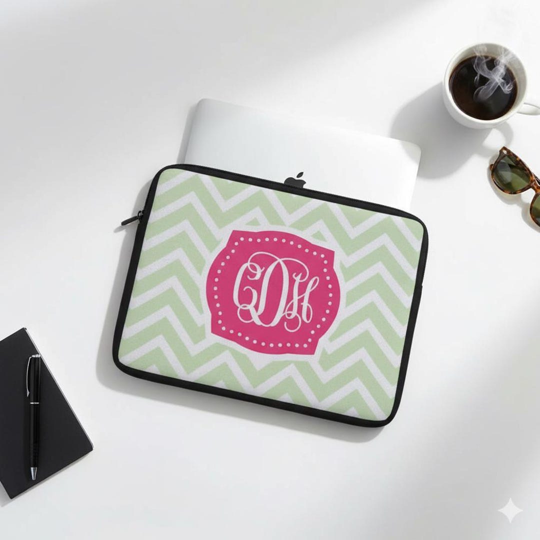 Custom Monogram Laptop Case - Personalized Neoprene Cover (14 Inch) - Etsy