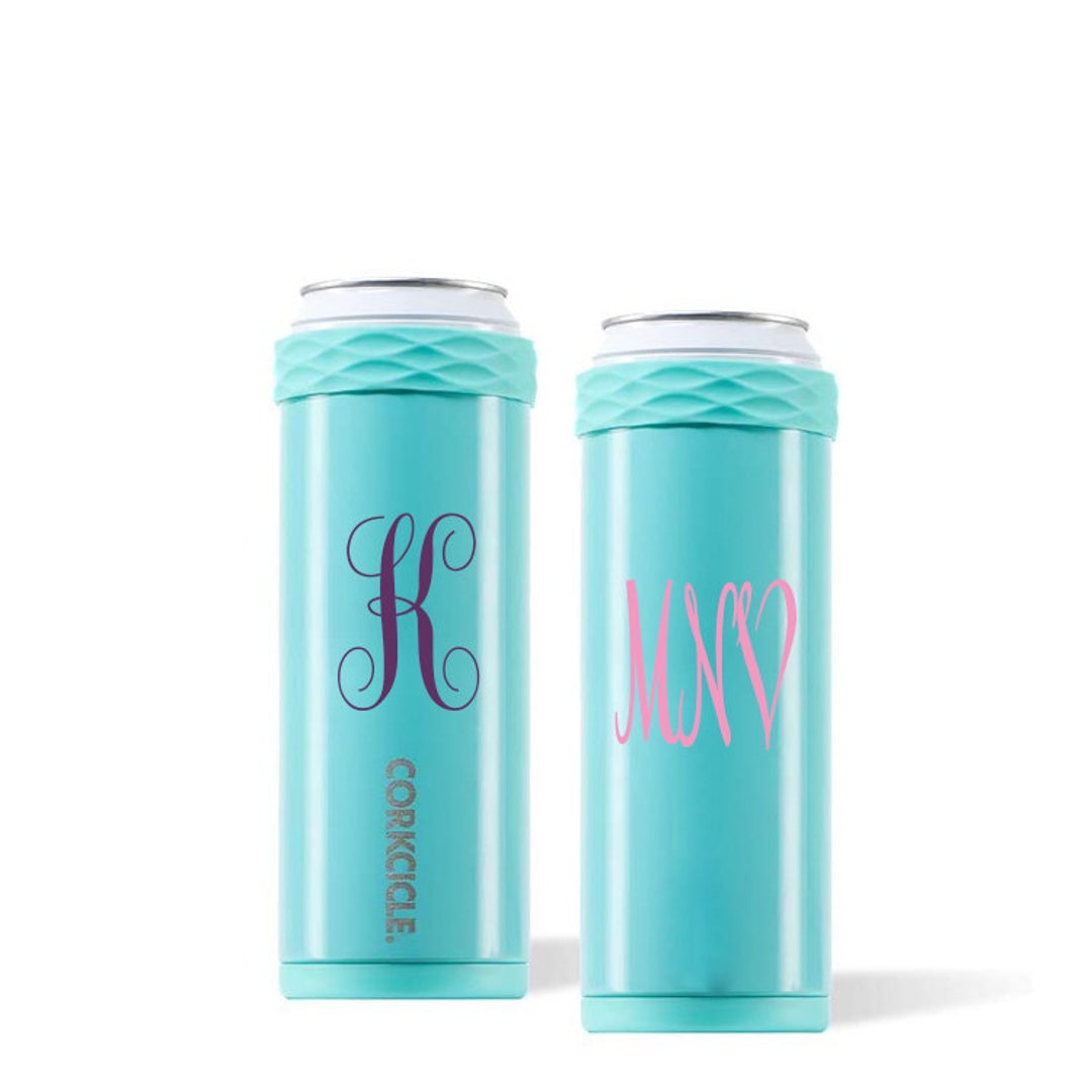Turquoise Skinny Can Cooler: Custom Slim Can Holder - Etsy