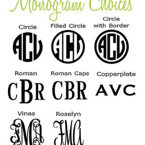 Custom Vinyl Stickers-monogram Vinyl Stickers Initial Stickers ...
