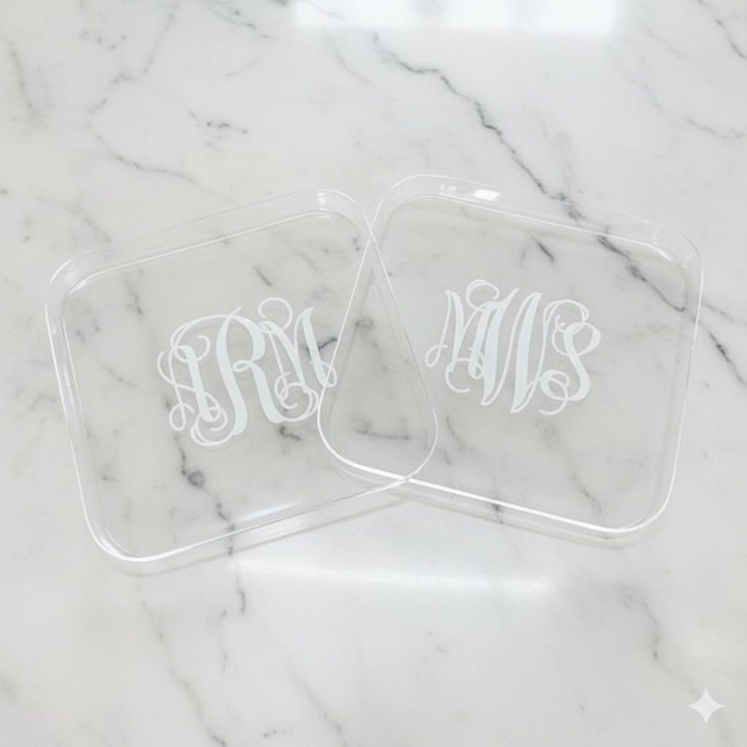 Personalized Acrylic Serving Tray – Monogrammed Clear Tray, Hostess ...