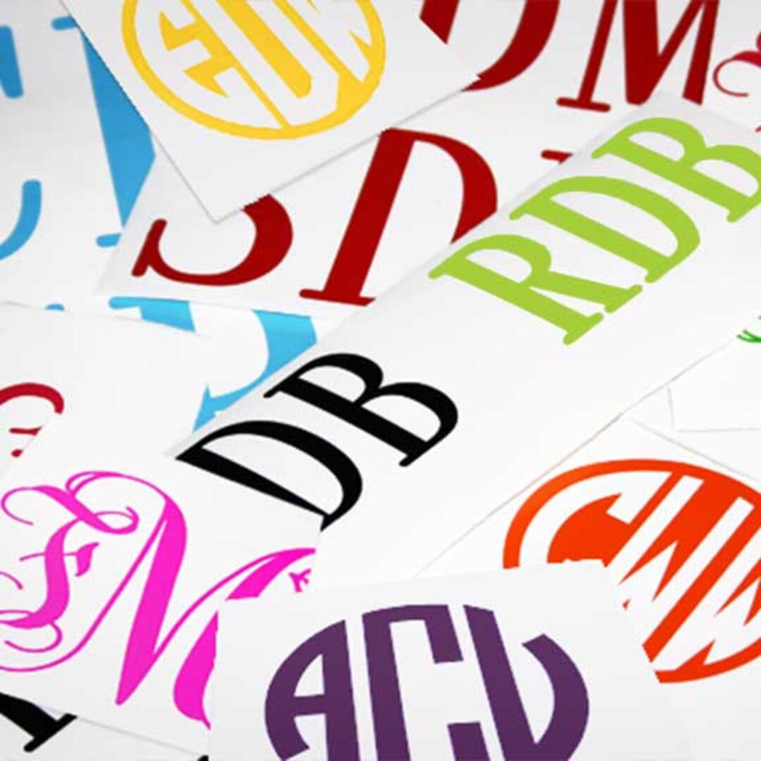 Custom Vinyl Stickers-monogram Vinyl Stickers Initial Stickers ...