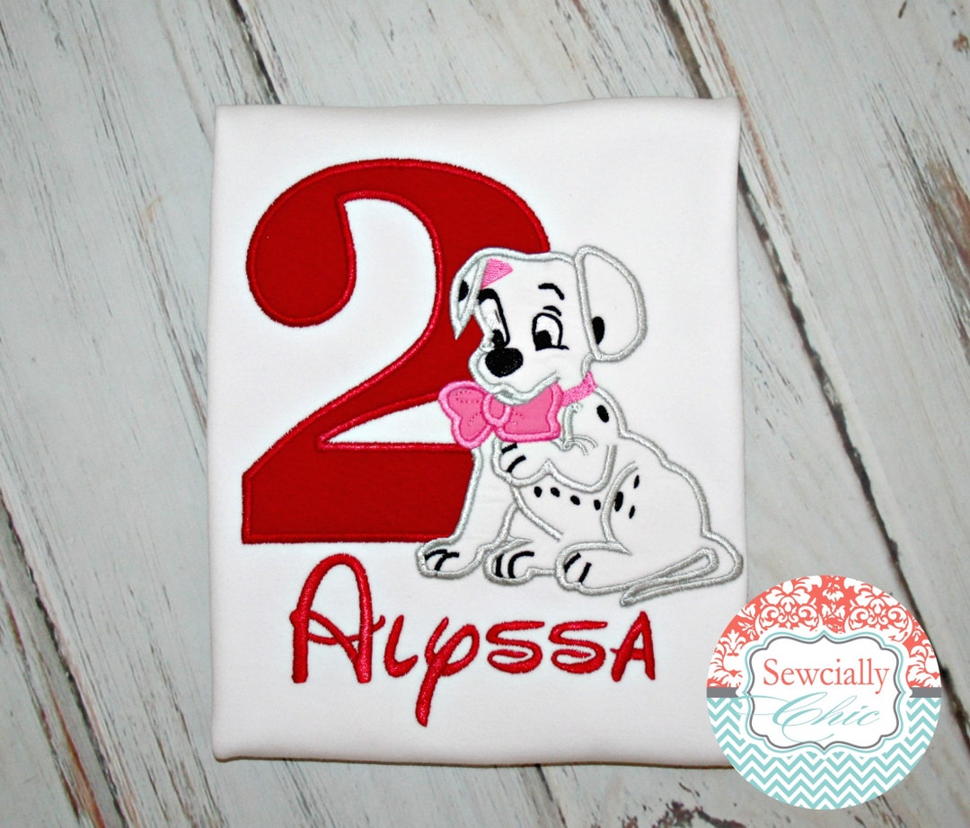 101 Dalmations Birthday Shirt, 101 Dalmations Applique Shirt, 101 ...
