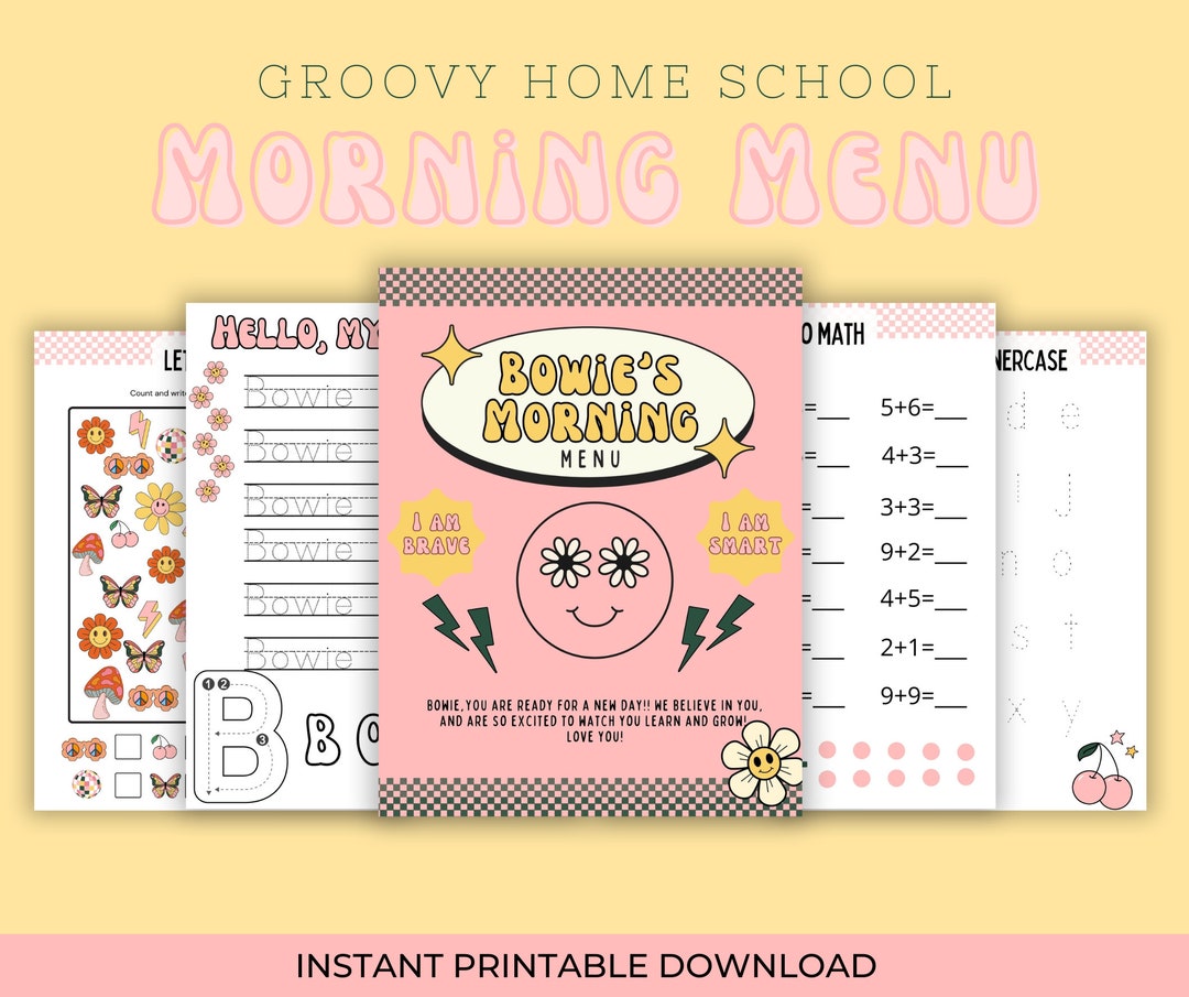 Groovy Morning Menu Homeschool Printables Worksheets: Homeschool ...