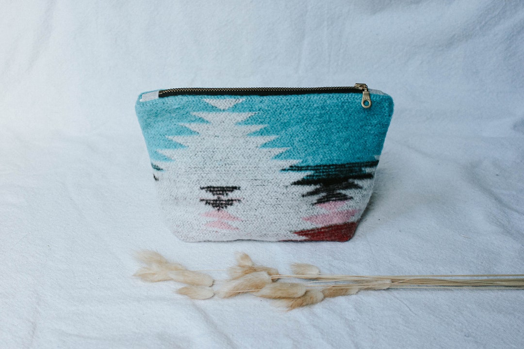 Medium Wool Makeup Pouch Sky Blue Red Brown Pink - Etsy