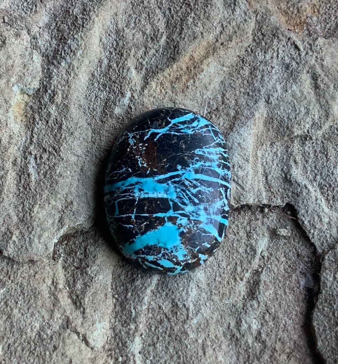 Natural Sierra Nevada Boulder Ribbon Turquoise Oval Cabochon - Etsy