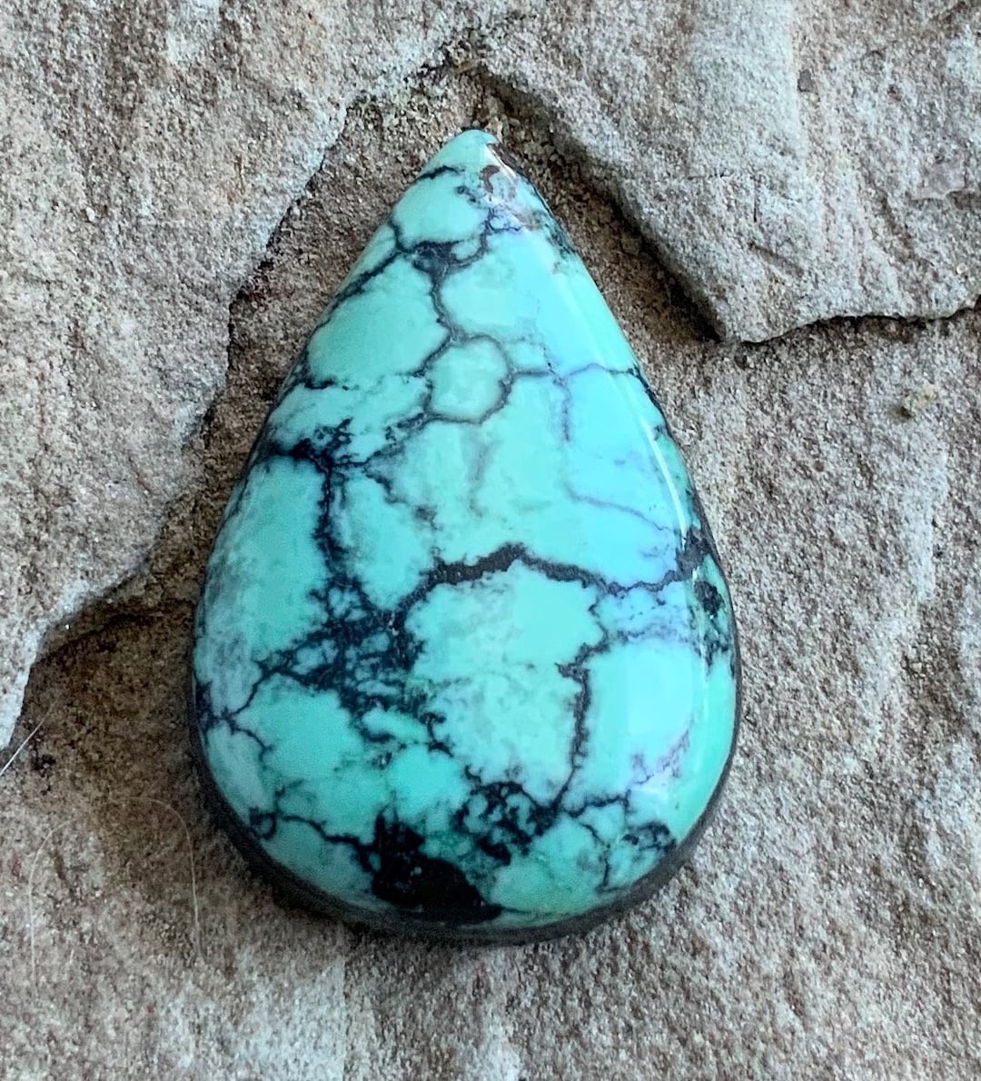 Cloud Mountain or Yungai Turquoise Green Teardrop Cabochon - Etsy