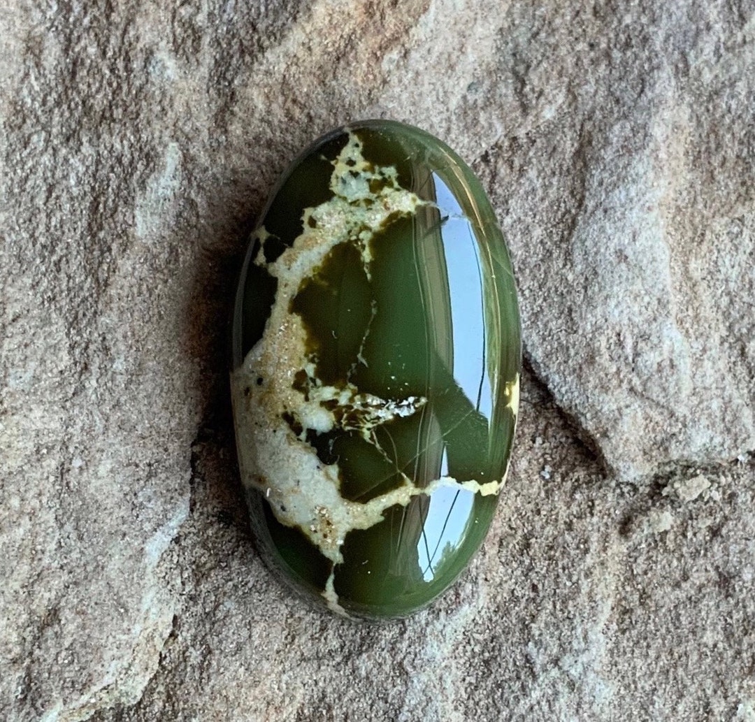 Natural Deep Green High Grade Royston Turquoise Oval Cabochon or ...