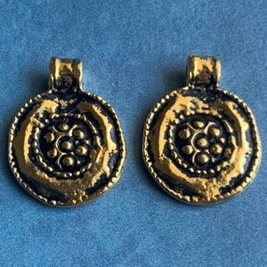 Mykonos Gold Floral Medallions Set of Two - Etsy