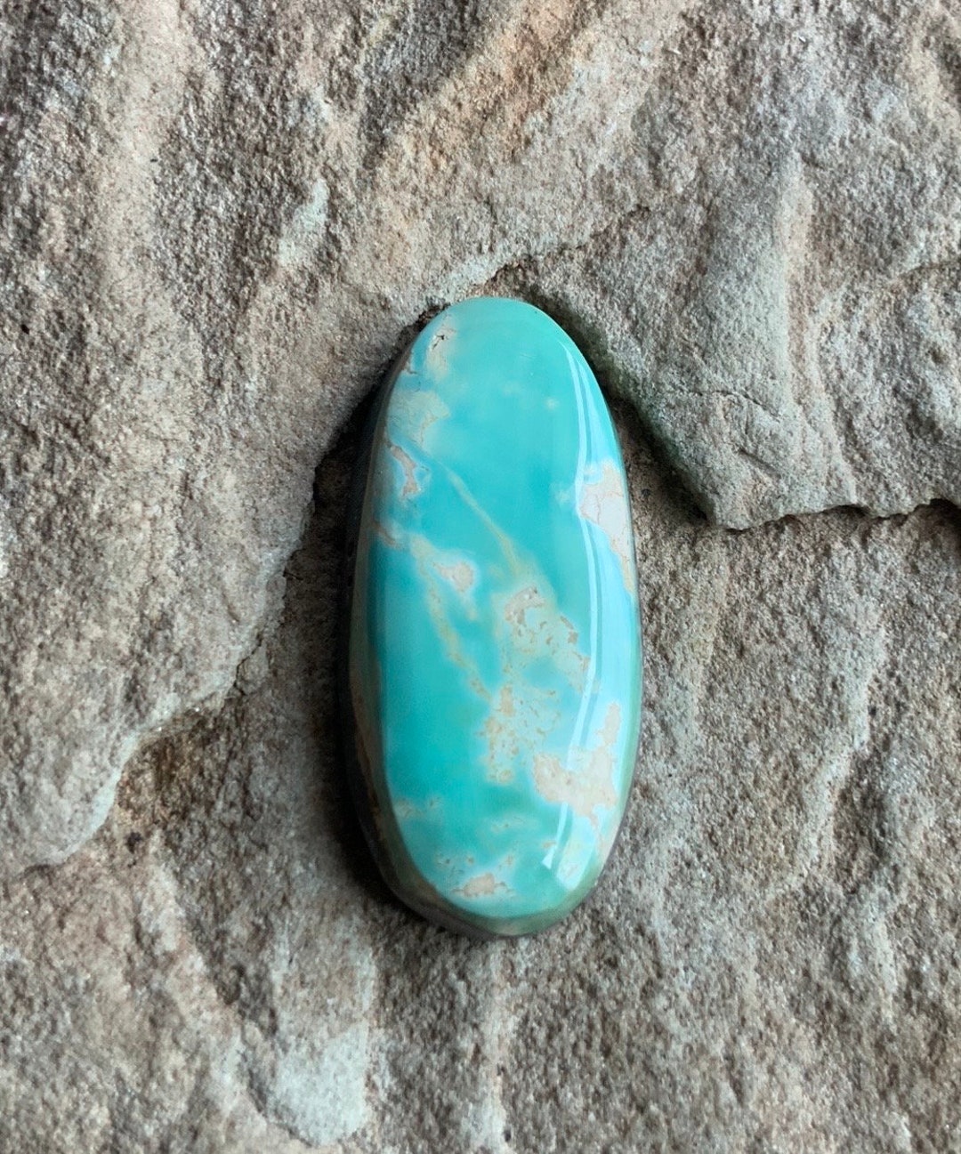 Blue Royston Turquoise Long Oval Cabochon or Polished Stone Cab - Etsy