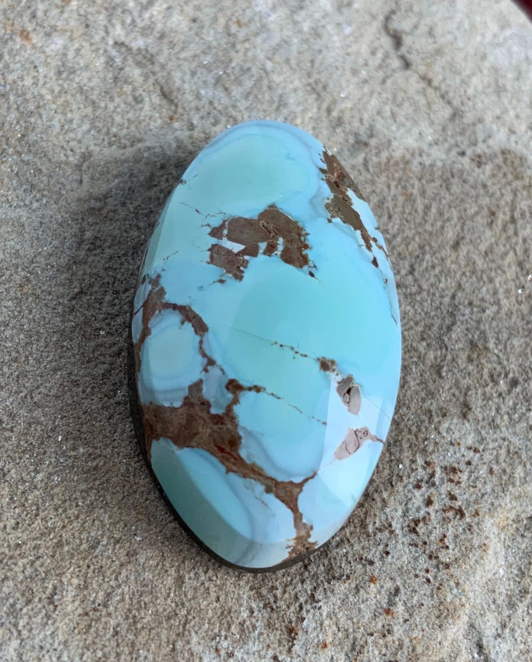 Large Thick Cut Red River Turquoise Oval Cabochon 260 - Etsy