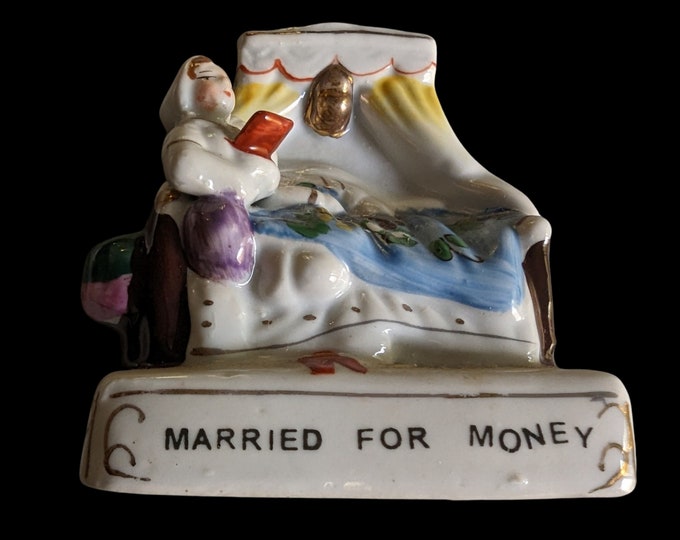 Antique German Porcelain Fairing Married for Money - Etsy