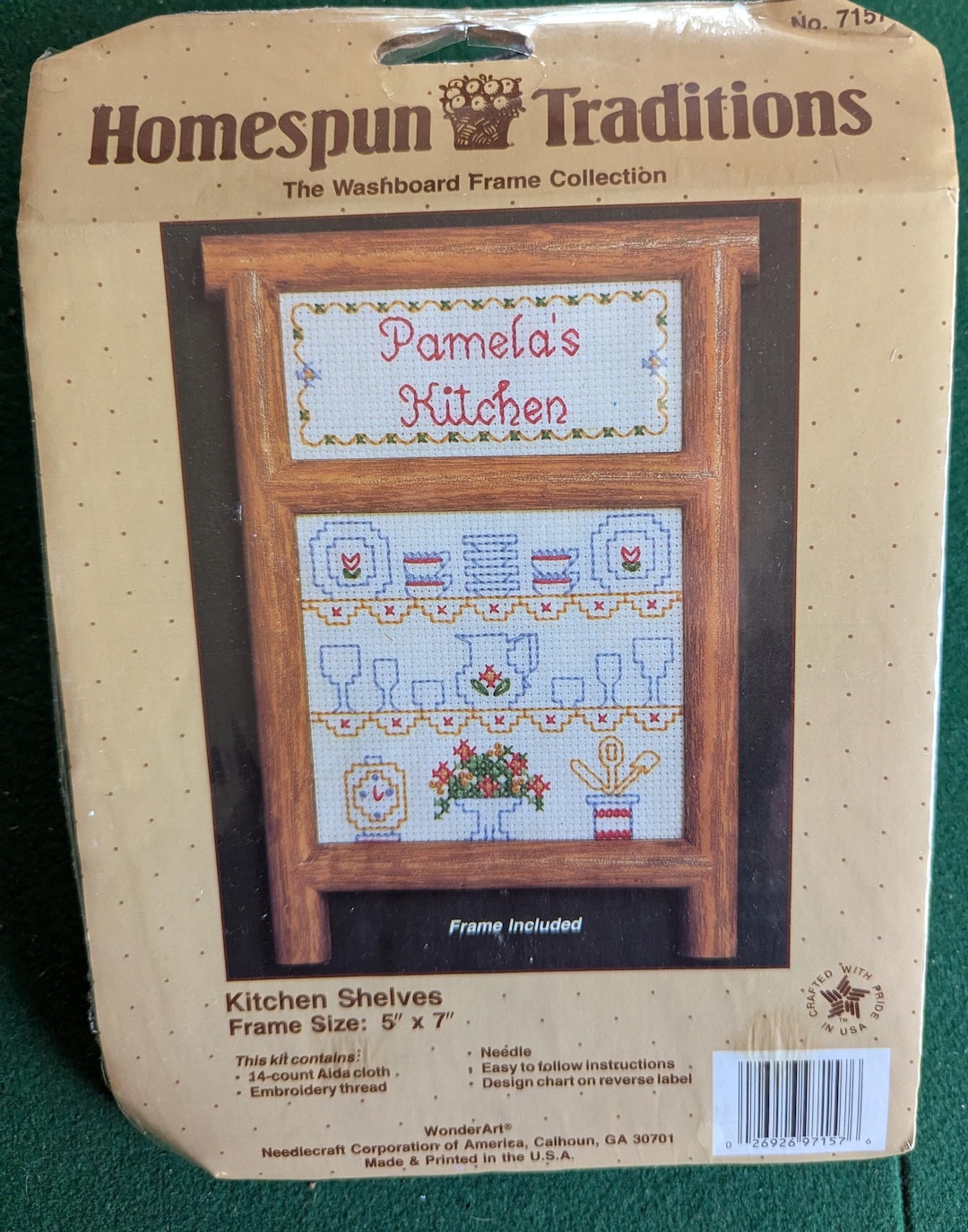 Homespun Traditions Kitchen Shelves Counted Cross Stich Kit Frame ...