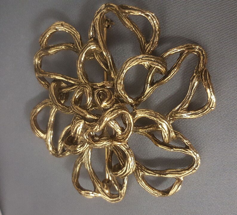 Zentall 1960's Modernist Abstract Brooch Antique Gold - Etsy