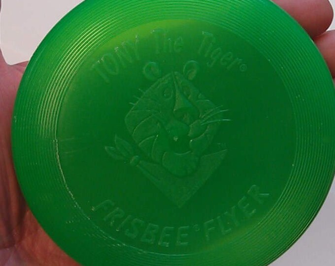 1989 Tony the Tiger Frisbee Flyer 3-3/4" Green 1989 Kellogg Company ...