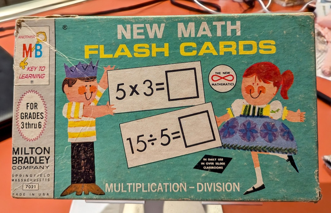 RARE. 1965 Milton Bradley New Math Flash Cards Multiplication ...