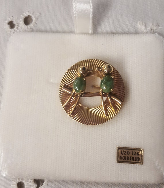 Vintage Carl Art Jade Love Bird Pin 1970's 12k GF. New Old | Etsy