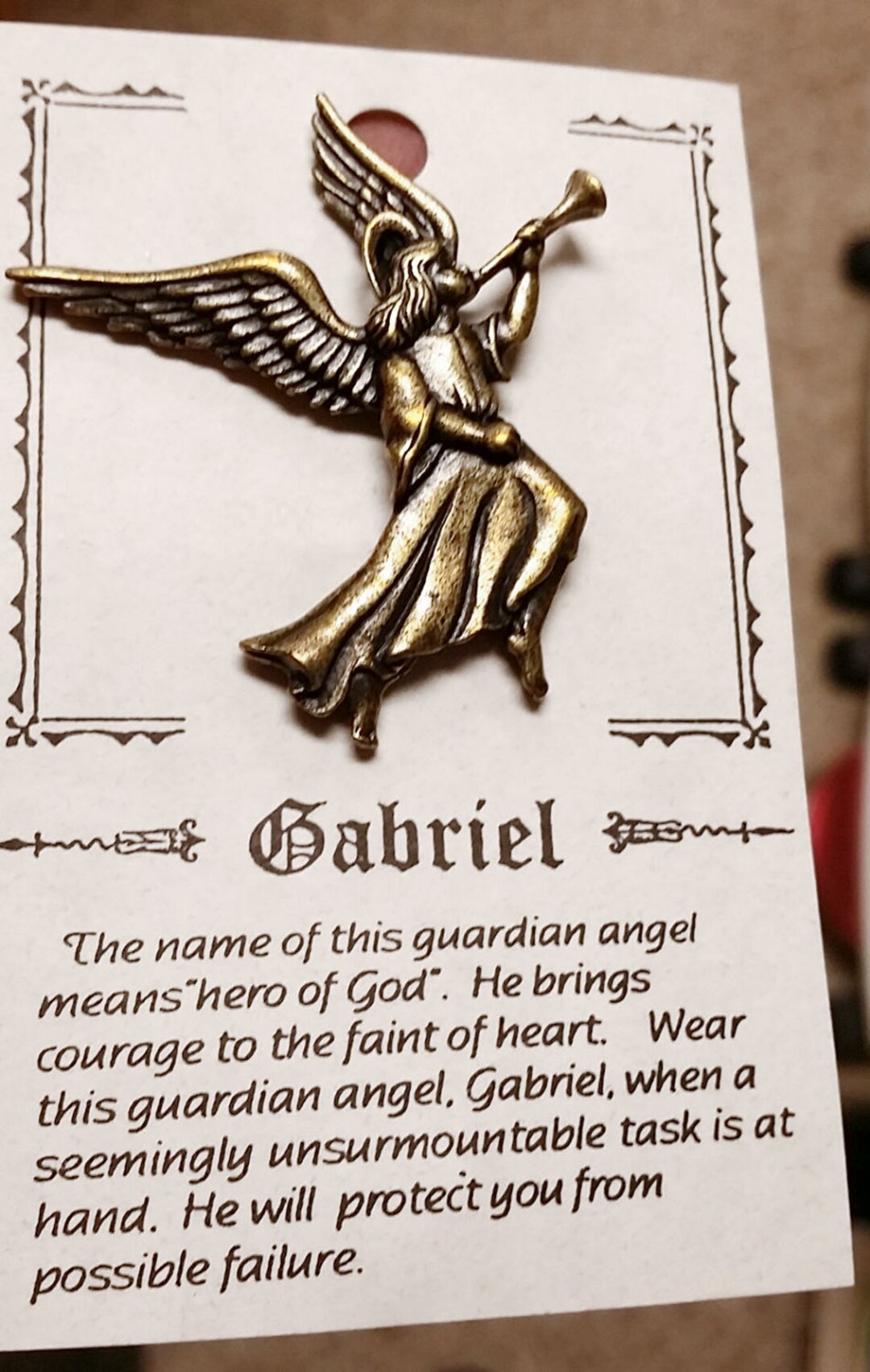 Vintage JJ Angel Gabriel Brass Clutch Pin New Old Stock. Gabriel "hero ...