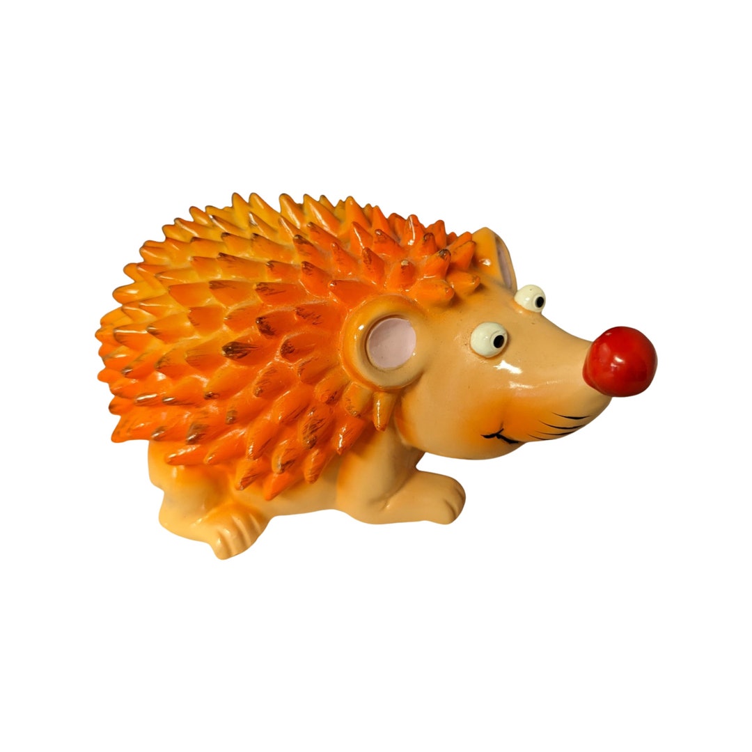 Vintage Hedgehog Coin Bank Bright Orange Rubber Plug - Etsy