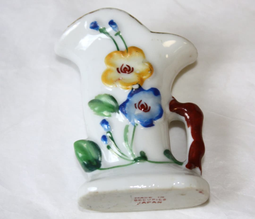 Made in Occupied Japan Miniature Pitcher Handpainted Flowers - Etsy