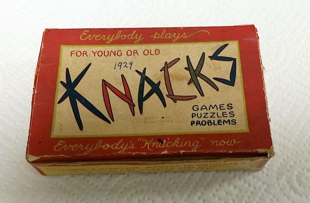 RARE 1929 Version of KNACKS Games Puzzles Problems With Instructions in ...