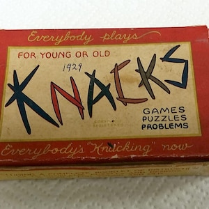 RARE 1929 Version of KNACKS Games Puzzles Problems With Instructions in ...