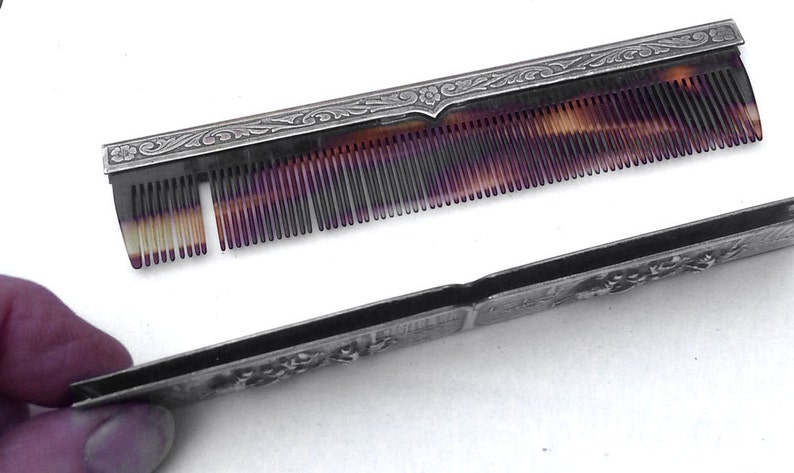 DENMARK Silver Repousse Comb Case Harvest Scene | Etsy