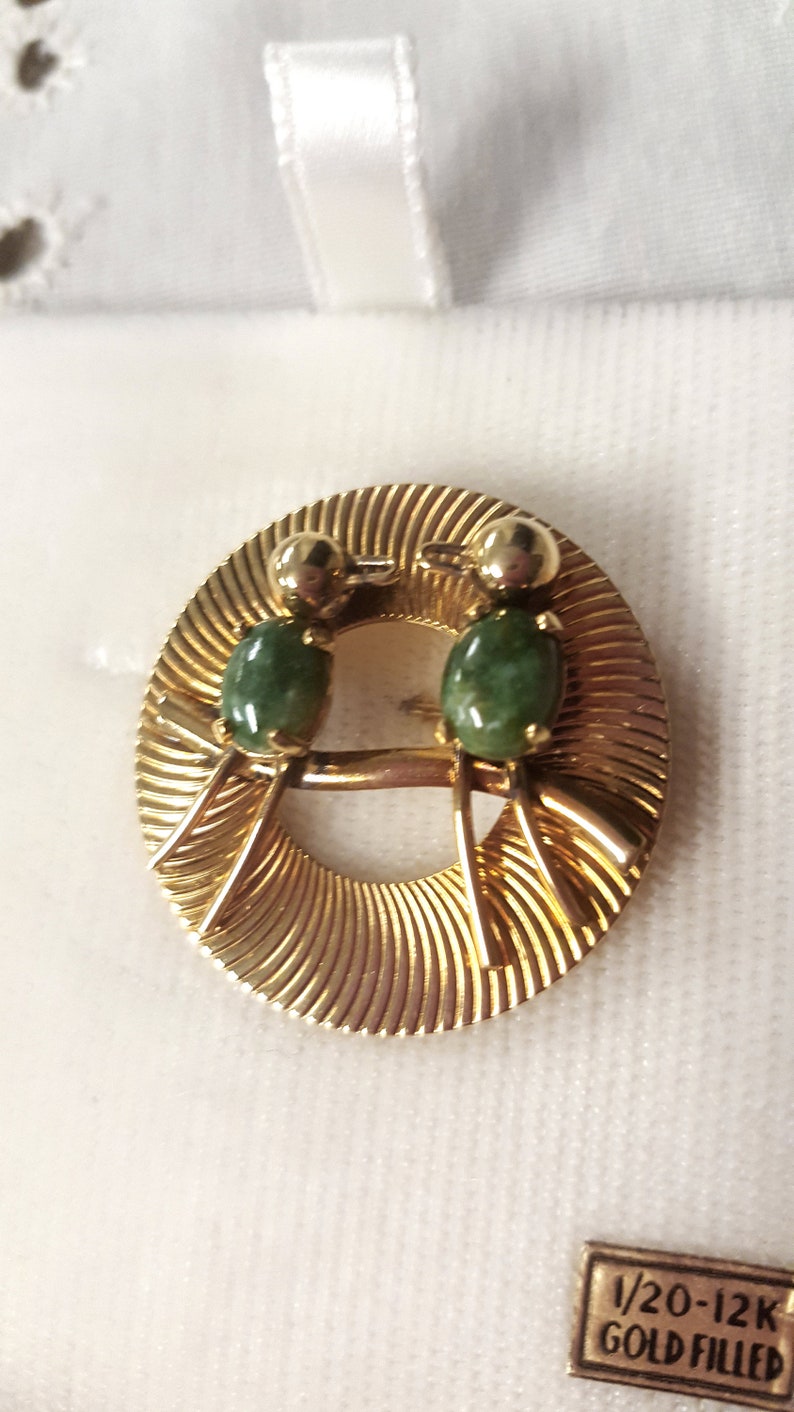 Vintage Carl Art Jade Love Bird Pin 1970's 12k GF. New Old Stock on ...