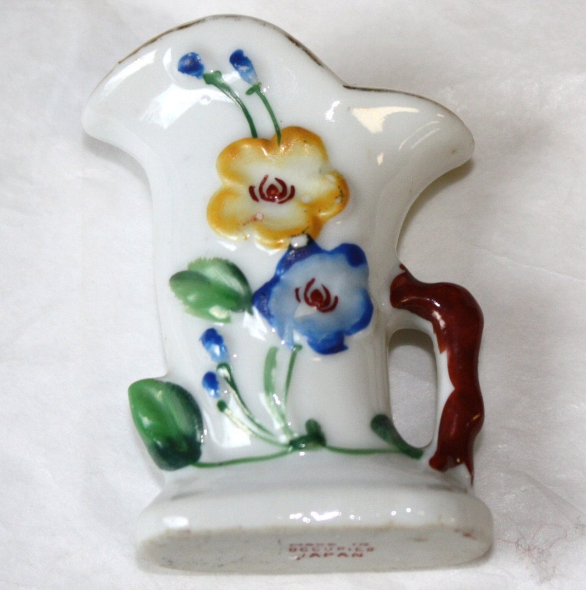 Made in Occupied Japan Miniature Pitcher Handpainted Flowers | Etsy
